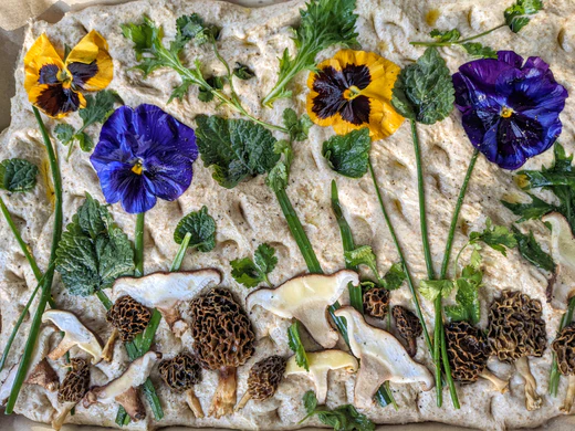 Spring Focaccia Bread – Fat Moon Mushrooms